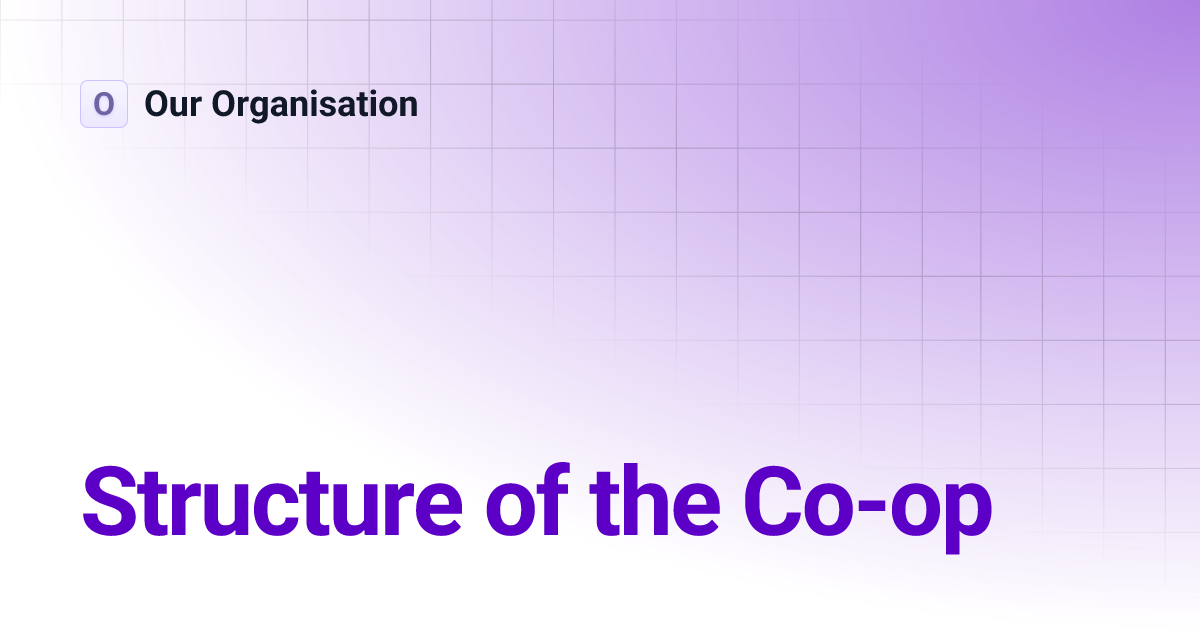 Structure of the Co-op | Our Organisation
